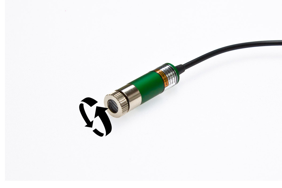 Cross hair laser module RED 60 mW, adjustable focus - Lasershop.de